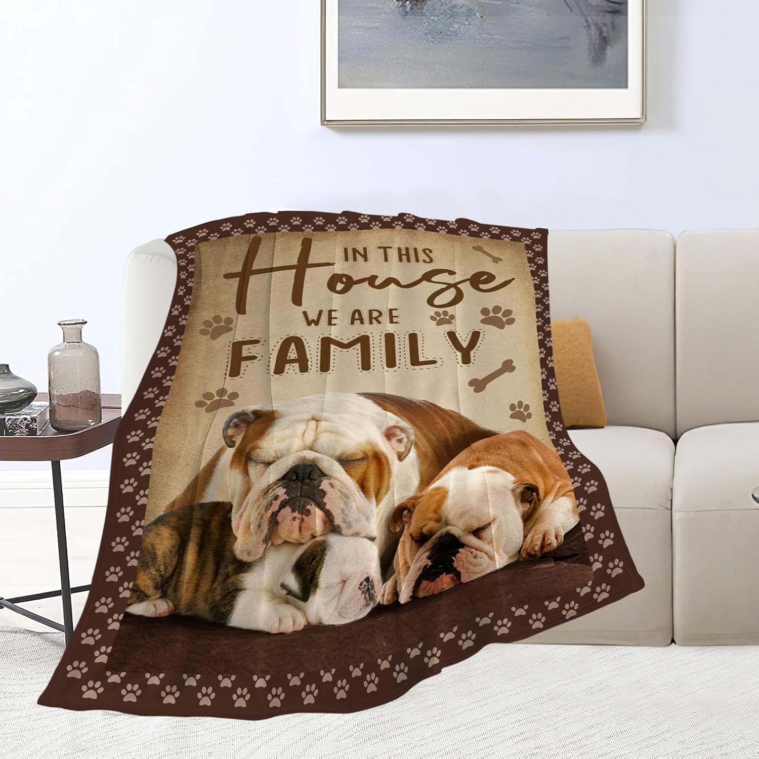 Bulldog Blanket French Bulldog Throw Blankets Cozy Fleece Flannel ...