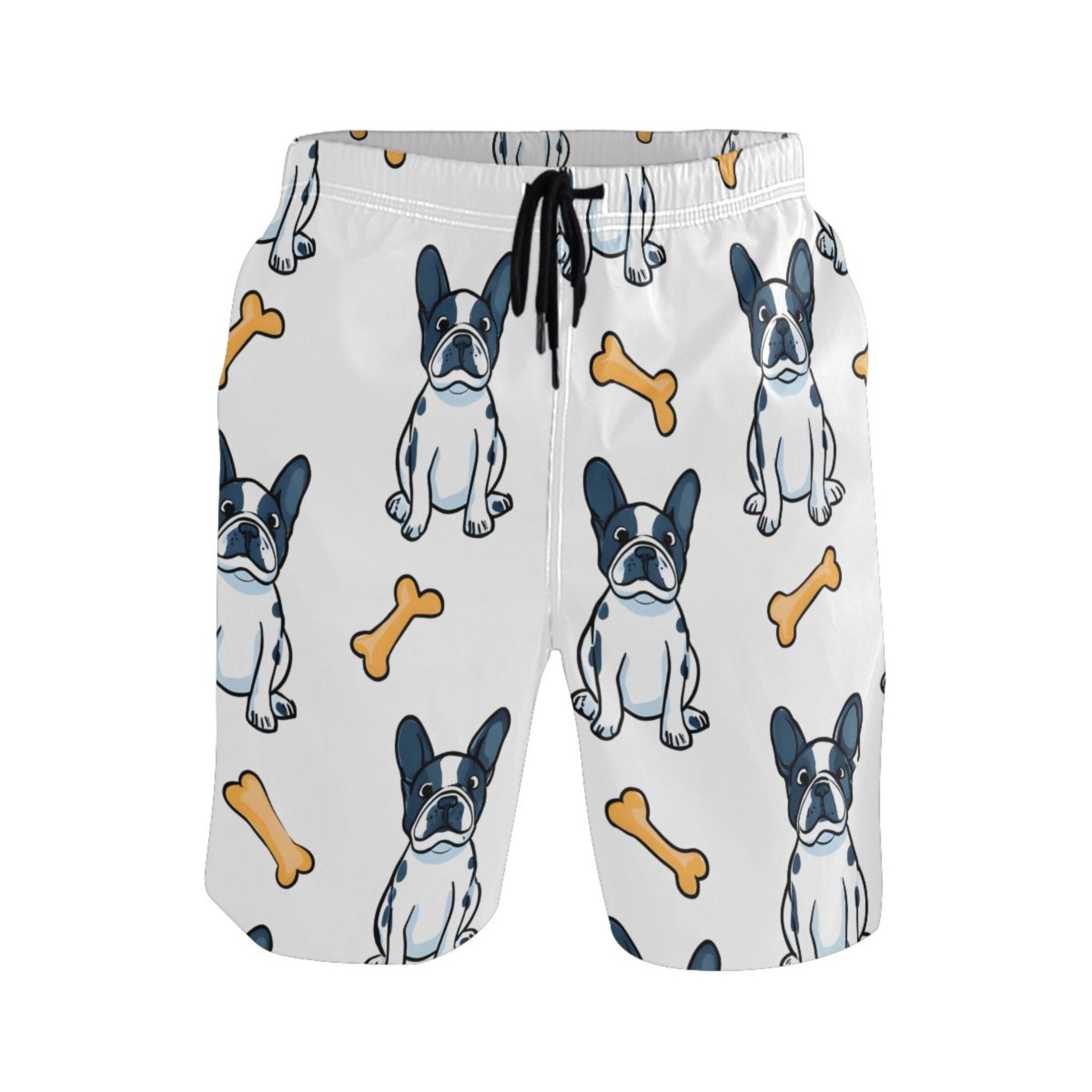 Bulldog Bone Pattern Mens Swim Trunks Quick Dry Board Shorts Breathable ...