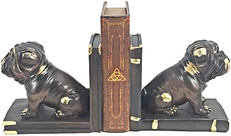 Bulldog Bookend Pug Mascot Boston Dog Statues Pet Rustic Unique Book ...