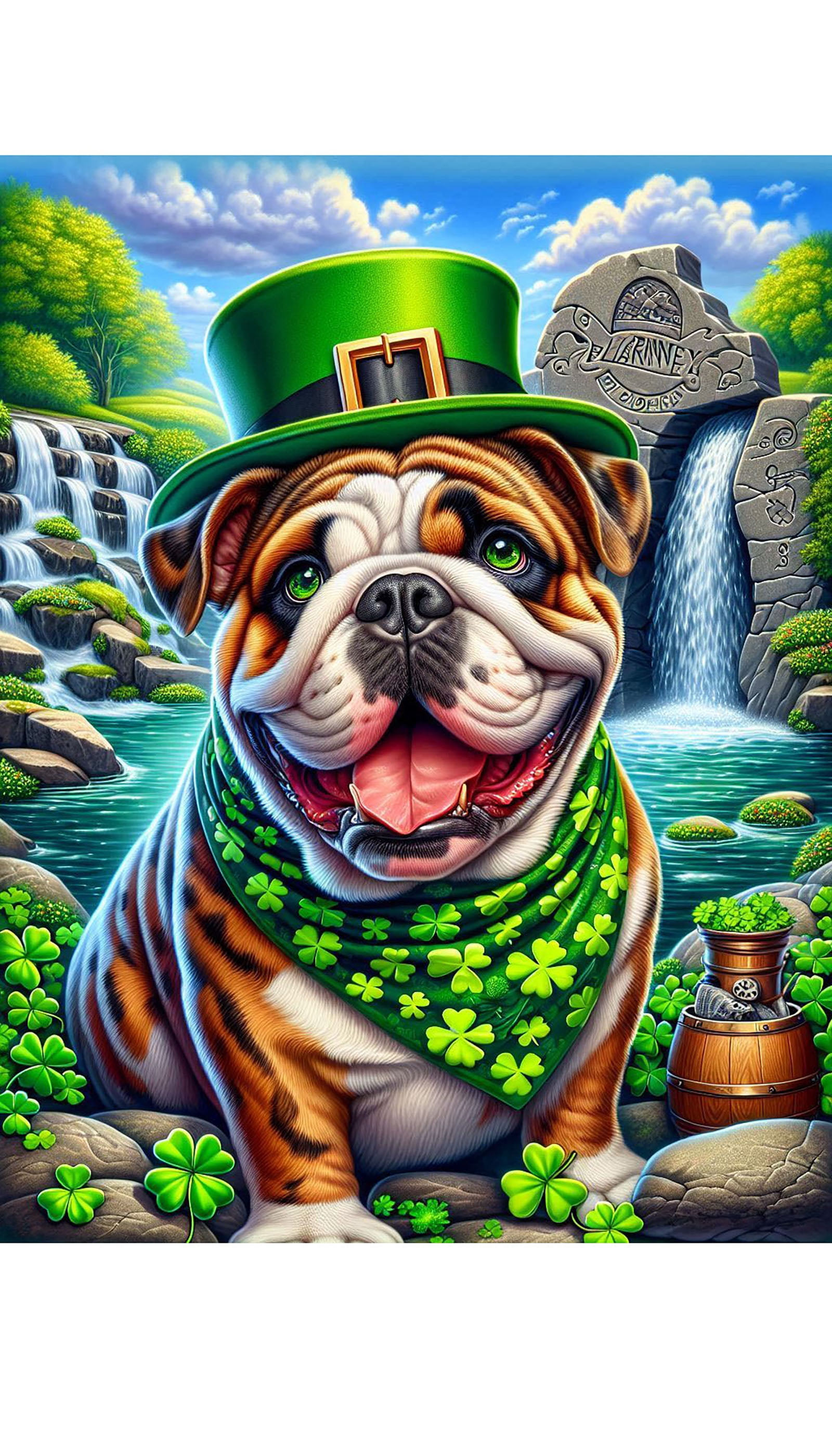 Bulldog Brindle - Best of Breed DCR Saint Patricks Day House Flag 28" x ...