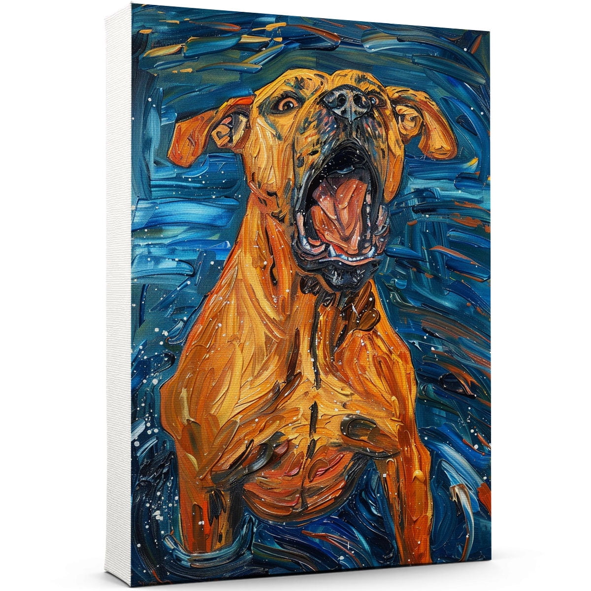 Bulldog Canvas Dog Funny Scream - Bulldog Dog Canvas Wall Art for ...