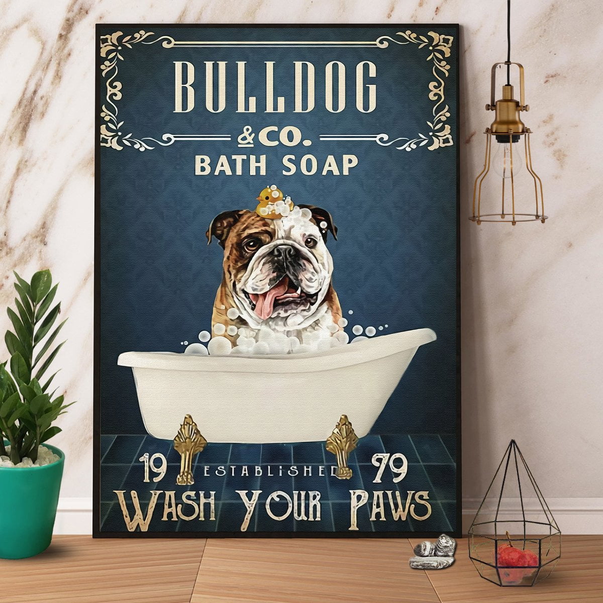 Bulldog & Co. Bath Soap Wash Your Paws Paper Poster No Frame Matte Wall ...
