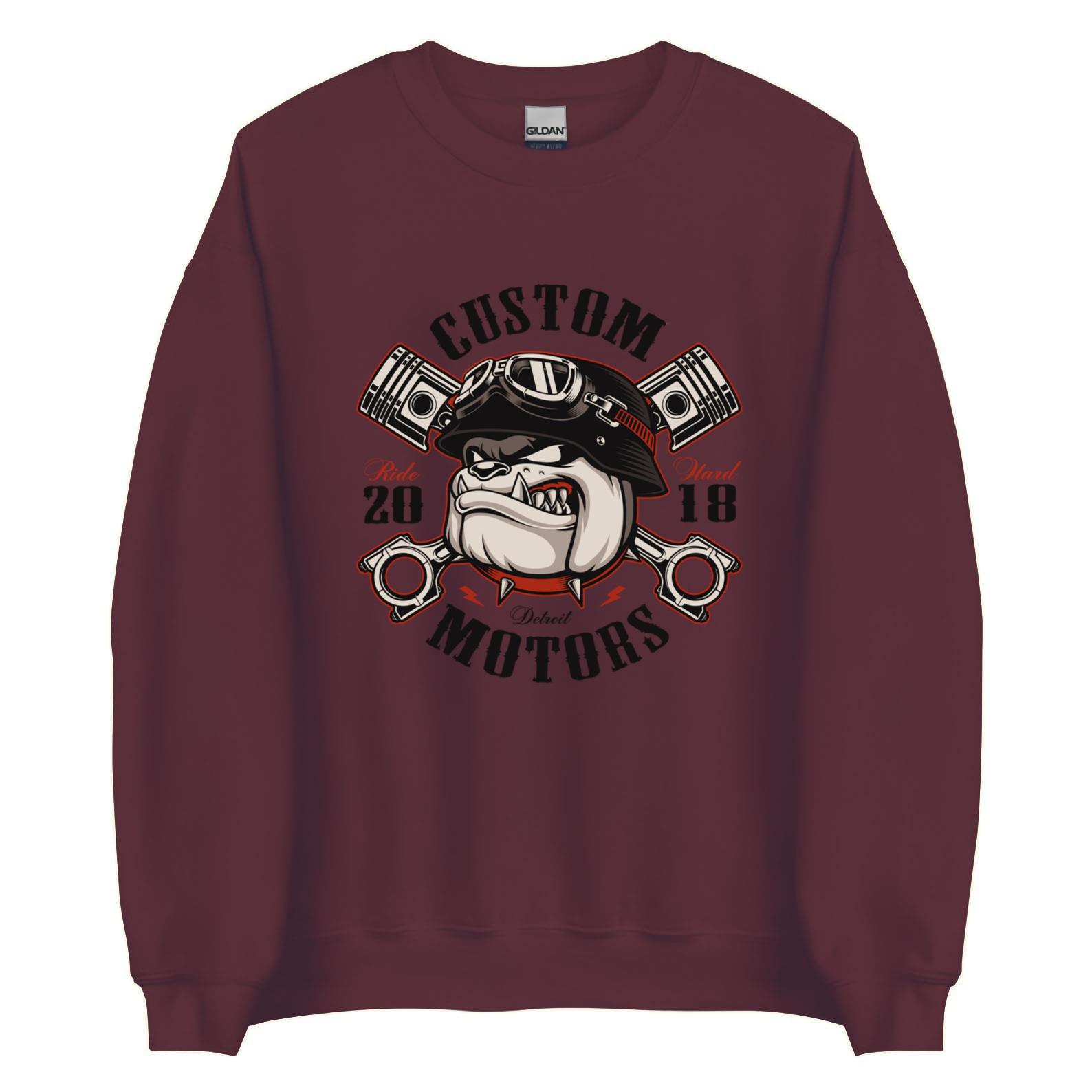 Bulldog Custom Motorcycle Motorbike Biker Mens T-Shirt 100% Cotton ...