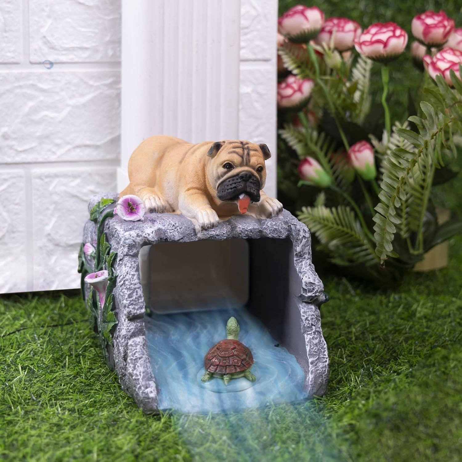 Bulldog Decorative Gutter Downspout Extension Statue, Puppy Figurine ...