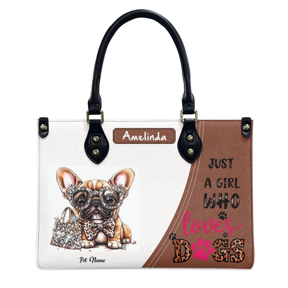 Bulldog Dog Bag, Personalized Leather Handbags For Women - Personalized ...