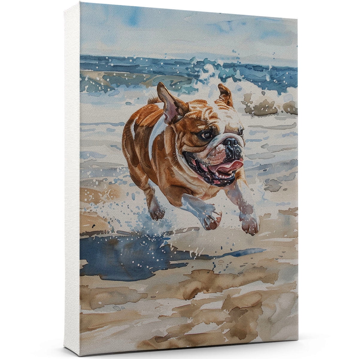 Bulldog Dog Canvas Wall Art Puppy Print Pet Paintings Artwork, Bulldog ...