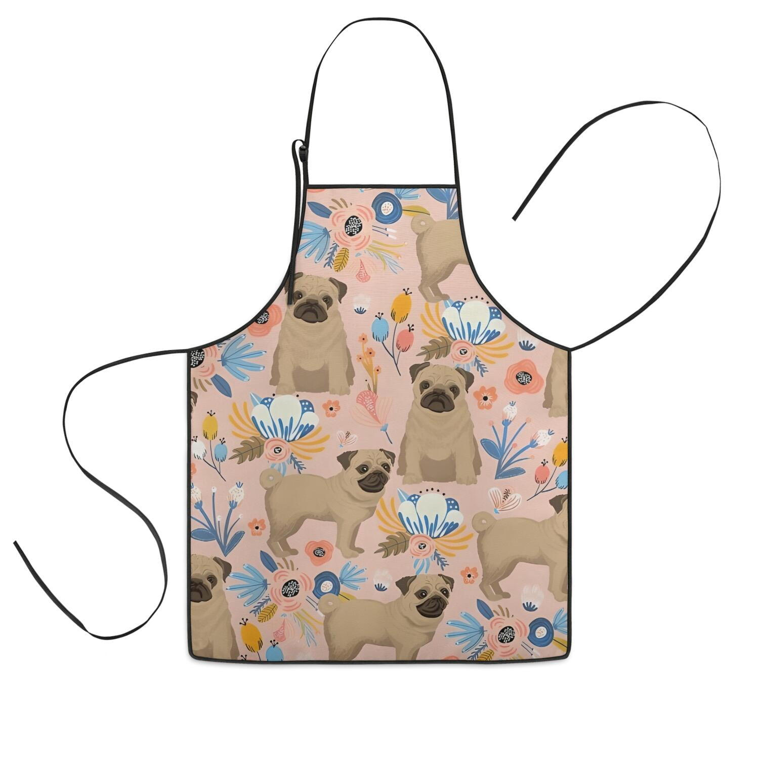 Bulldog Dog and Flower Florals Kids Aprons for Girls and Boys ...