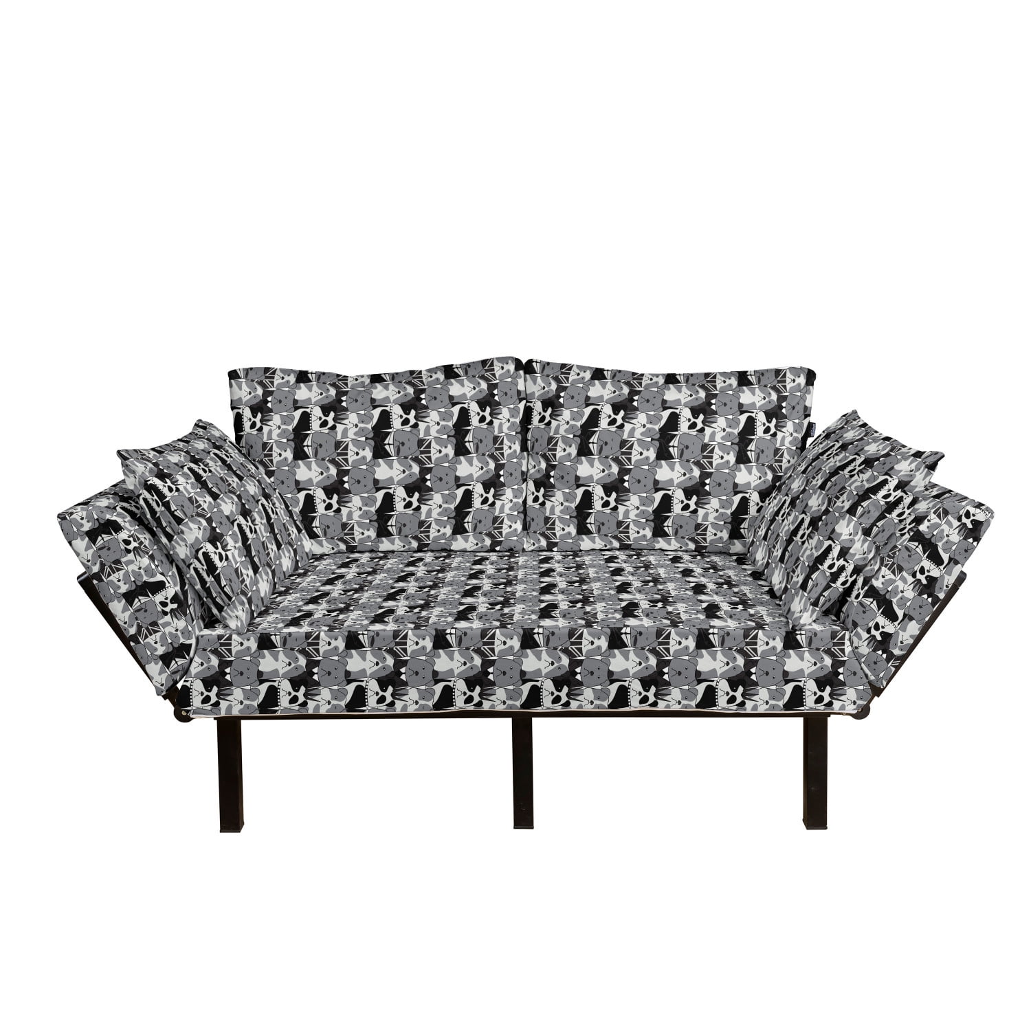 Bulldog Futon Couch, Pattern with English Bulldog European Gentleman ...