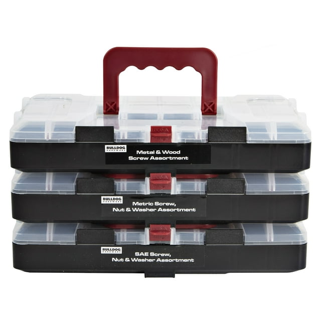 Bulldog Hardware 1,300-Piece Steel Fastener Kit with Organizer Case ...
