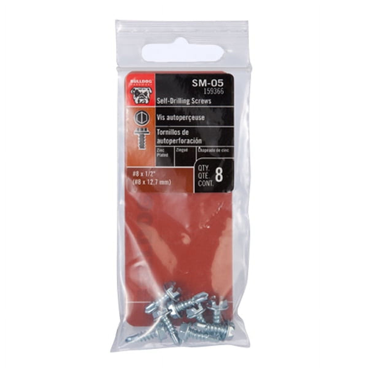 Bulldog Hardware Self-Drilling Screws, #8 x 0.5", Hex Head, 8pc ...