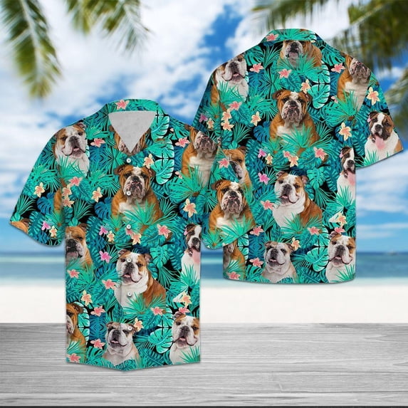 Bulldog Hawaiian Shirt - Walmart.com