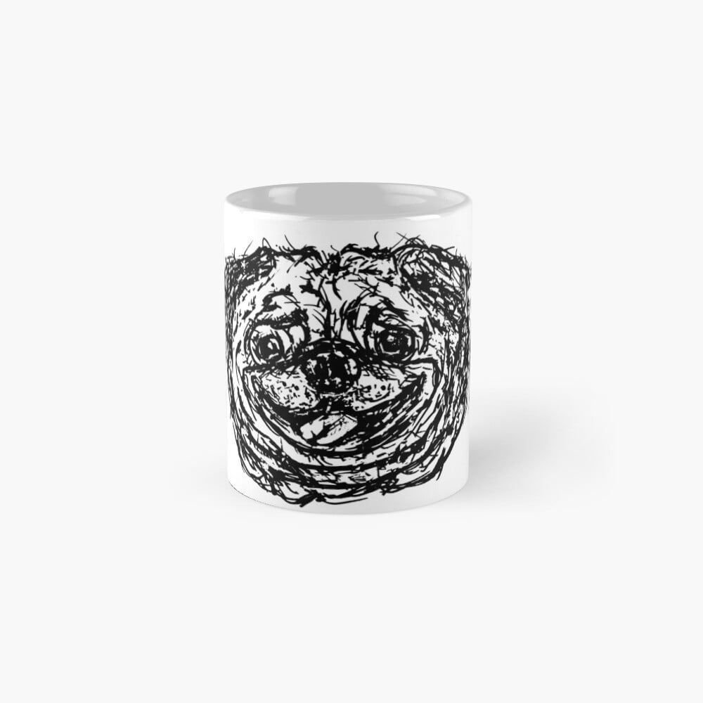 Bulldog Head Sketch Classic Mug, Ceramic Coffee Mug, Tea Coffee Cup ...