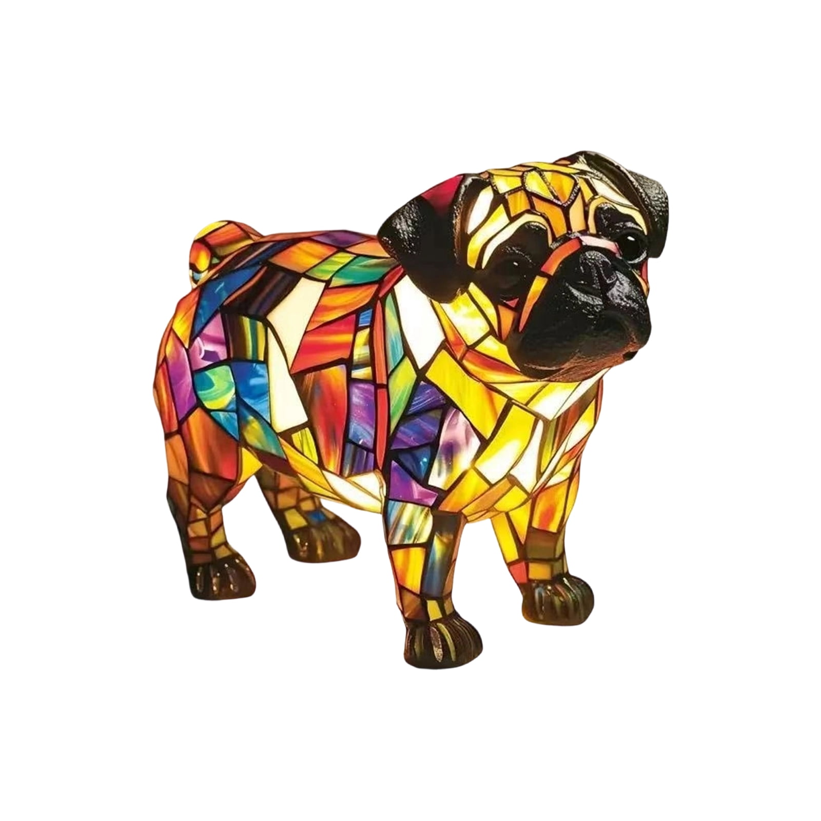 Bulldog LED Animal Night Light Resin Sculpture Table Lamp, Stained ...