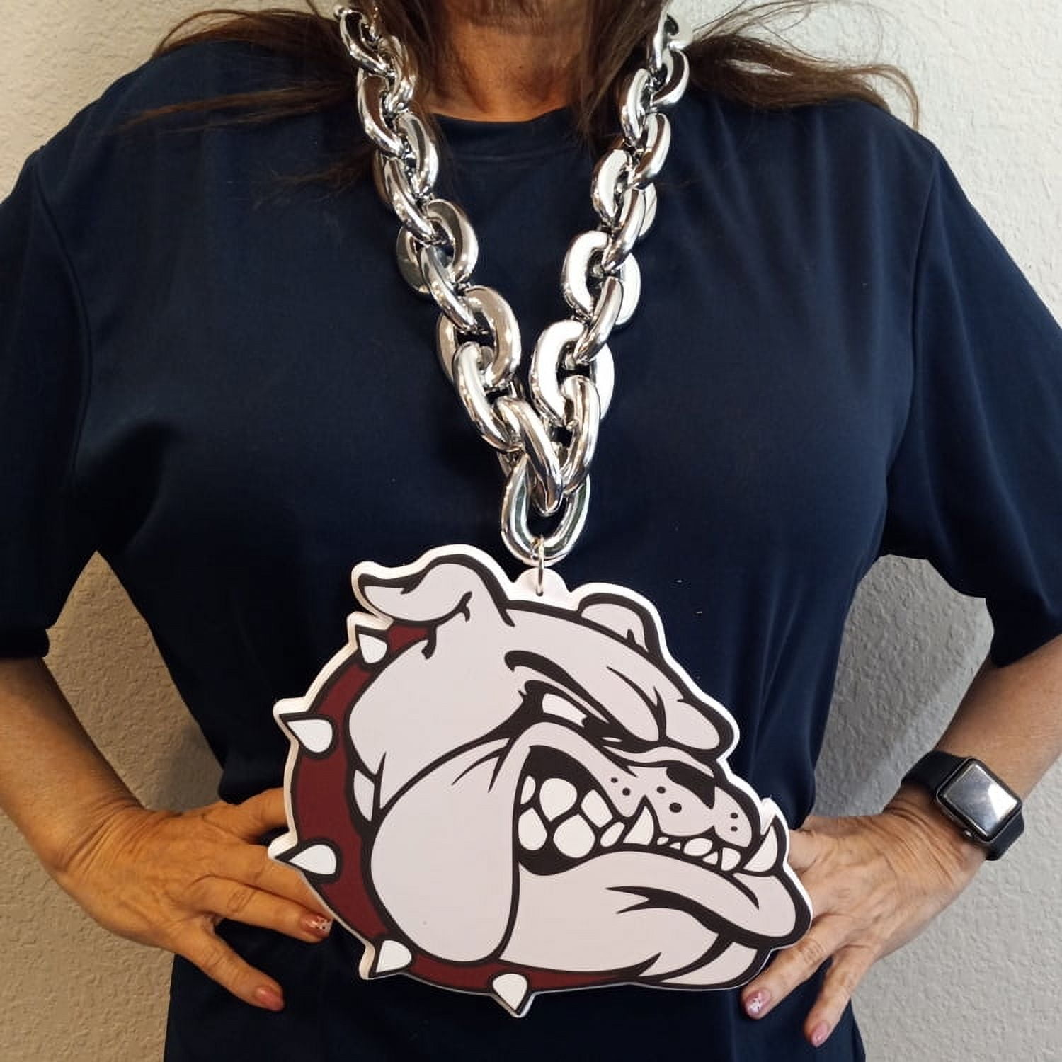 Bulldog Maroon Spirit Fan Chain, High School Mascot 3D Sports Chain ...