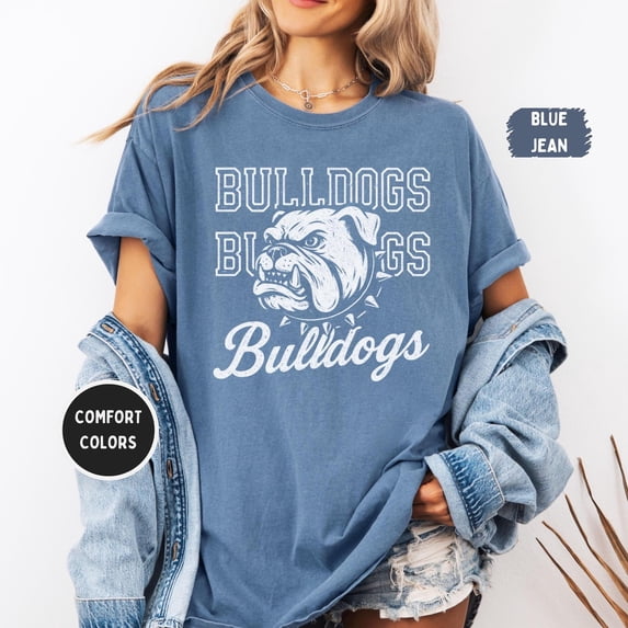 Bulldog Mascot T-Shirt, Bulldogs Graphic Tee, Game Day Vintage Style ...