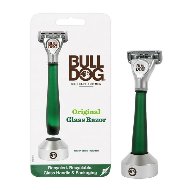 Bulldog Mens Skincare Original Glass Handle Razor With Razor Stand, 1 ...