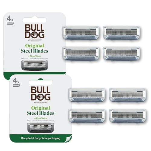 Bulldog, Mens Skincare and Grooming Razor Blades Refills, 8 Count ...