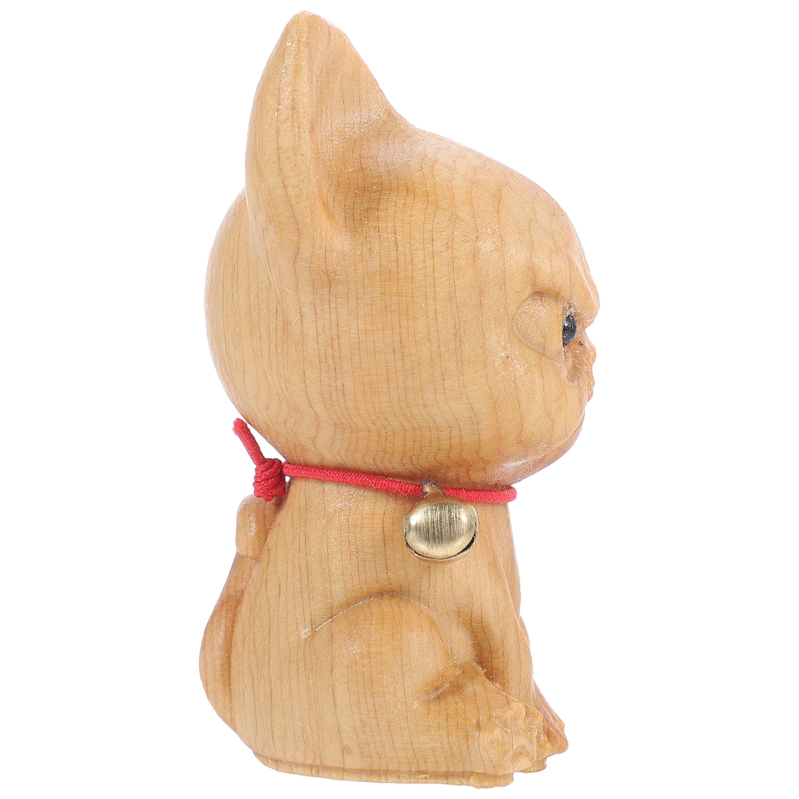 Raindrops Bulldog Shape Wooden Animal Statue 2.4x1.6x1.2in Car Interior ...