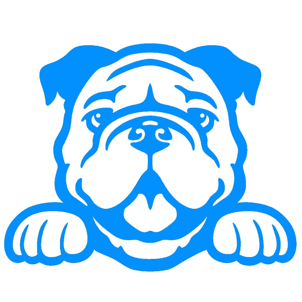 Bulldog Peeking V1 Vinyl Decal by stickerdad® - size: 5", color: COOL ...