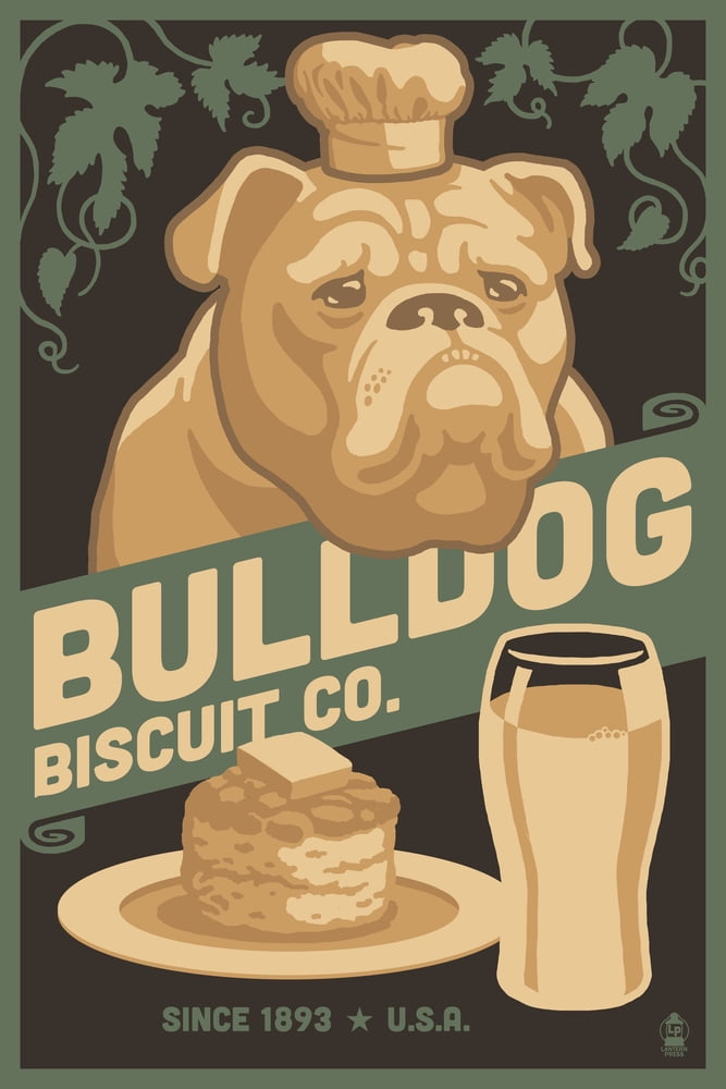 Bulldog, Retro Bisquit Ad (12x18 Wall Art Poster, Room Decor) - Walmart.com