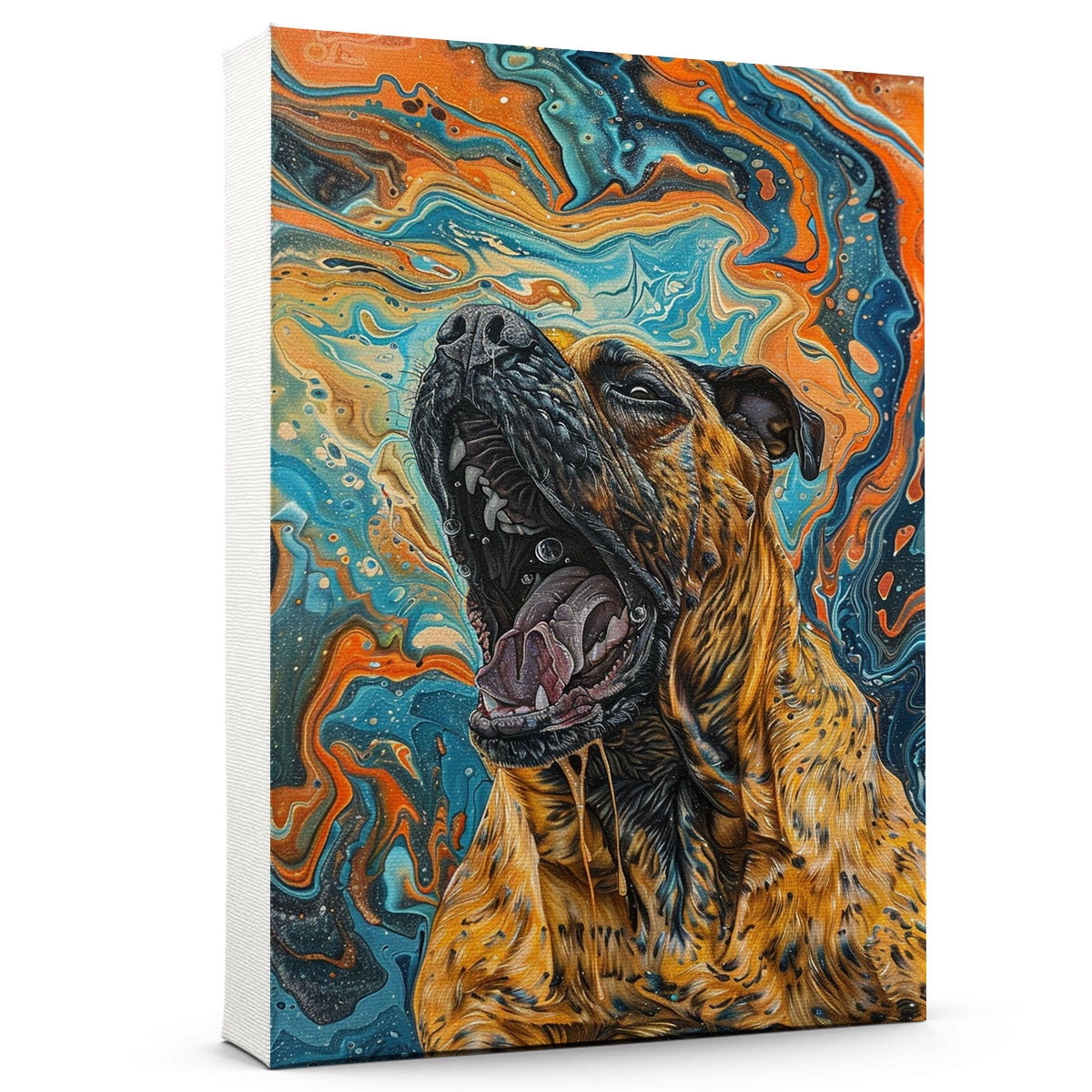 Bulldog Scream Funny Dog Poster Unframe, Bulldog Dog Canvas Frame Ready ...
