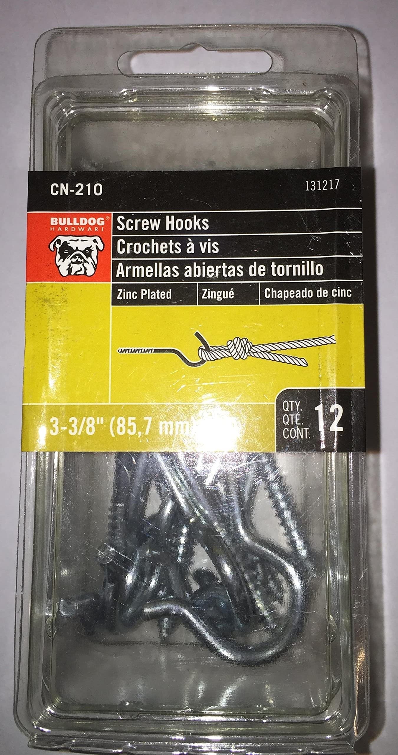Bulldog Screw Hooks, 3-3/8" #10 12 Piece - Walmart.com