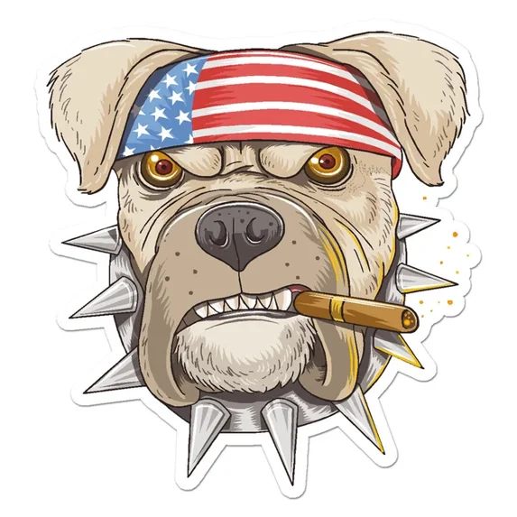 Bulldog Spike Collar Sticker Phone Decal Water Bottle Stickers Car ...