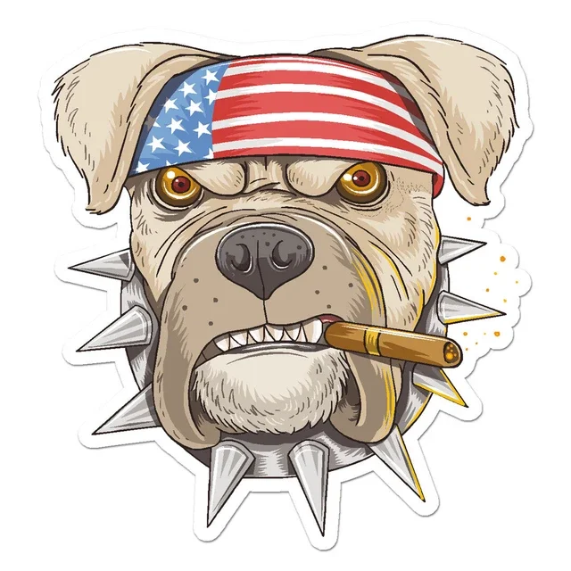 Bulldog Spike Collar Sticker Phone Decal Water Bottle Stickers Car ...