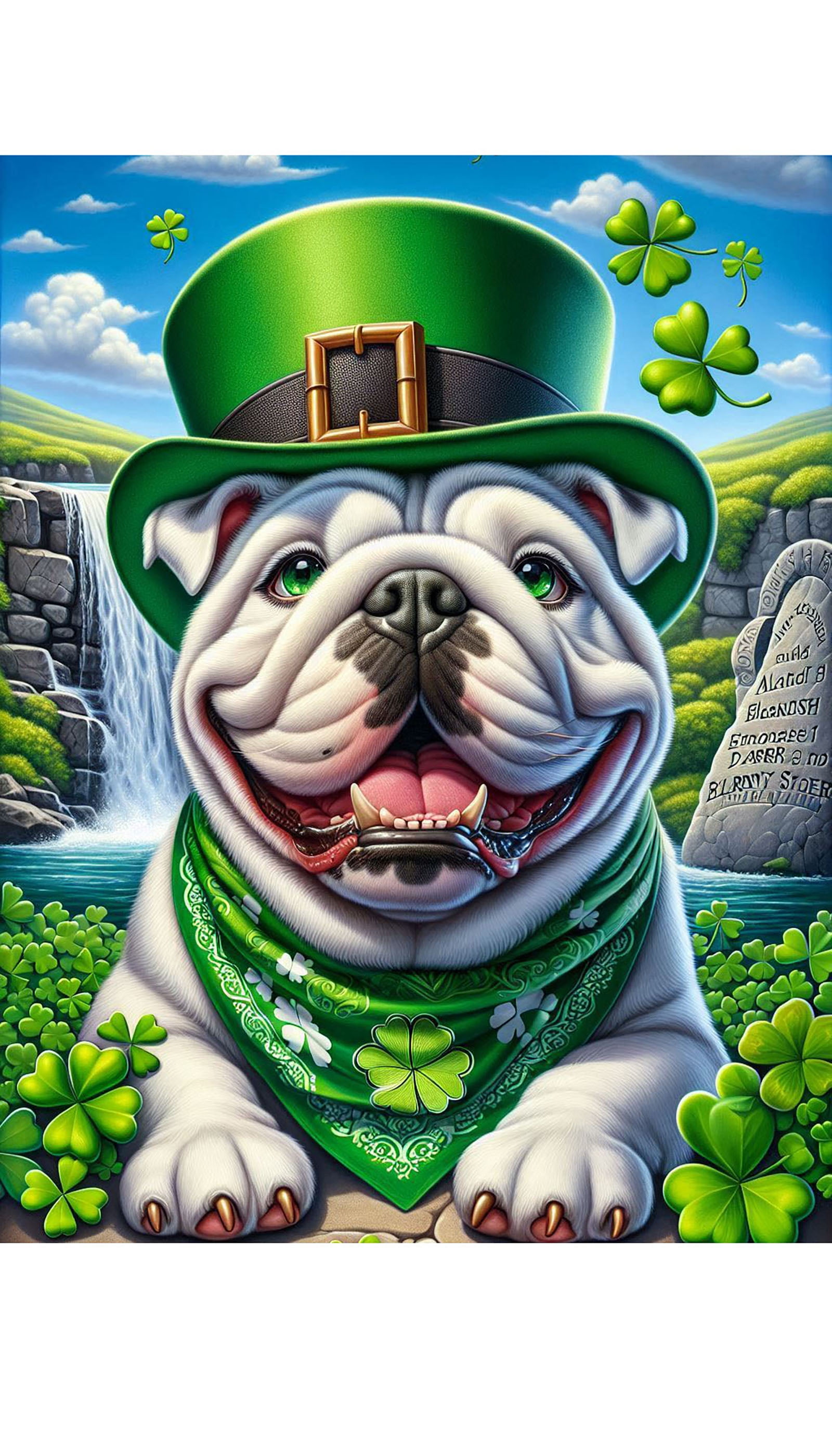Bulldog White - Best of Breed DCR Saint Patricks Day Garden Flag ...