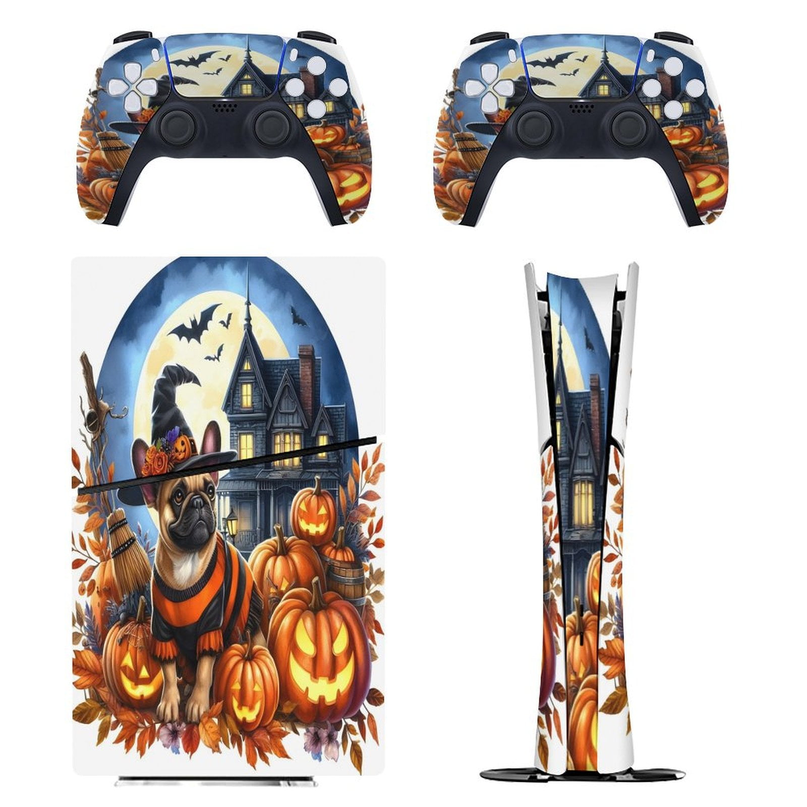 Bulldogs, Bats, Pumpkins PS5/PS5 Slim Digital Disc Skin Sticker For ...