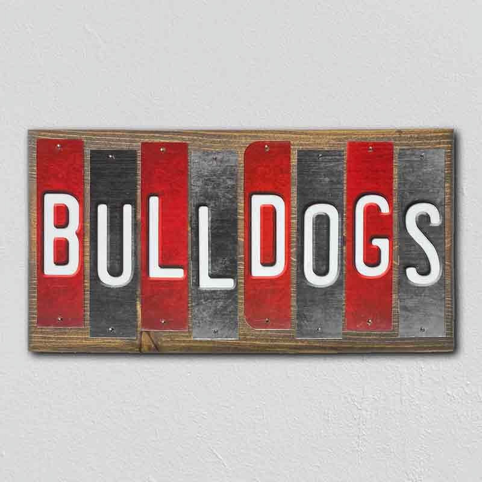 Bulldogs GA Team Colors College Fun Strips Novelty Wood Sign WS-960 8 ...