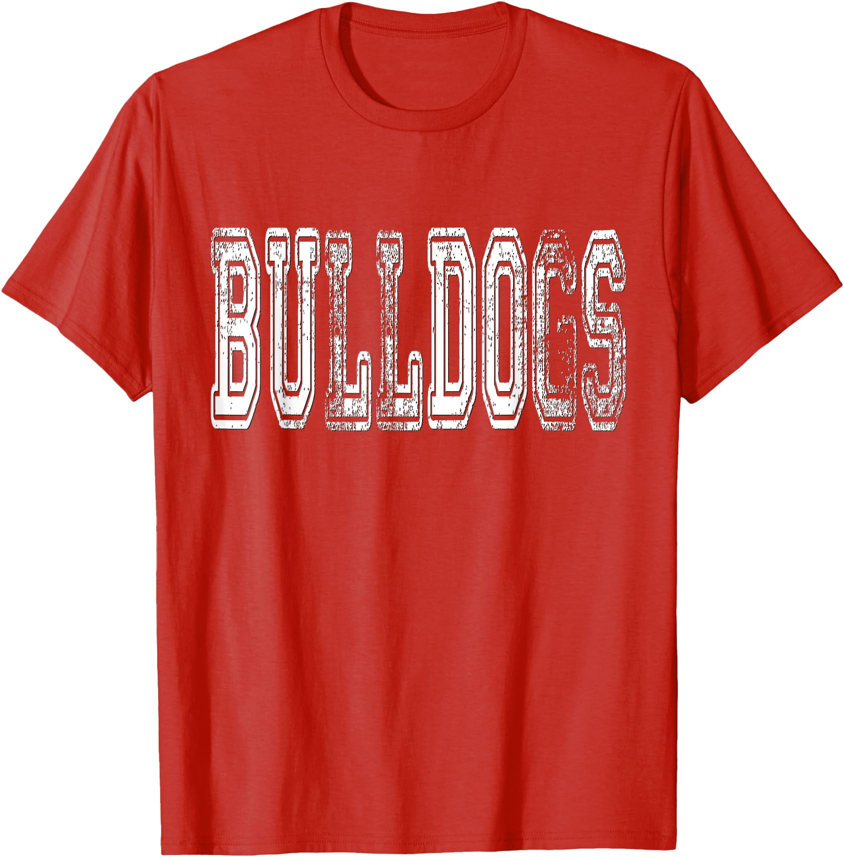Bulldogs Mascot Distressed Vintage School Name Softstyle Unisex T-Shirt ...