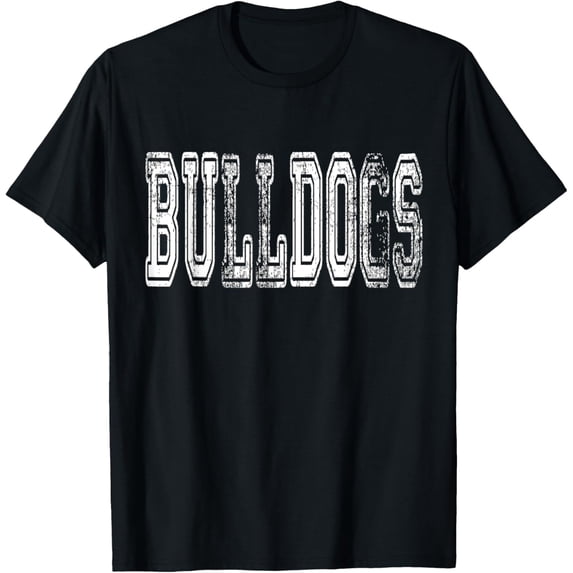 Bulldogs Mascot Distressed Vintage School Sports Name Fan T-Shirt ...