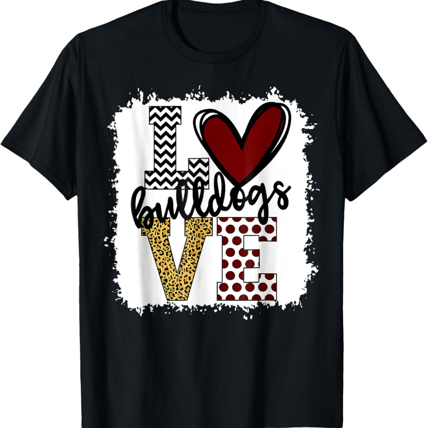 Bulldogs Mascot Love - School Spirit stic Gif T-Shirt - Walmart.com