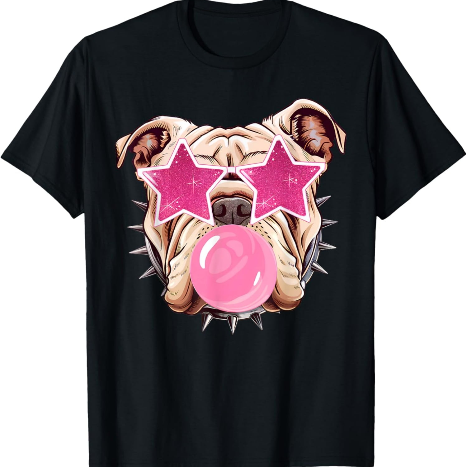 Bulldogs Preppy Mascot Blowing Bubble Bulldogs Mama Girly T-Shirt ...