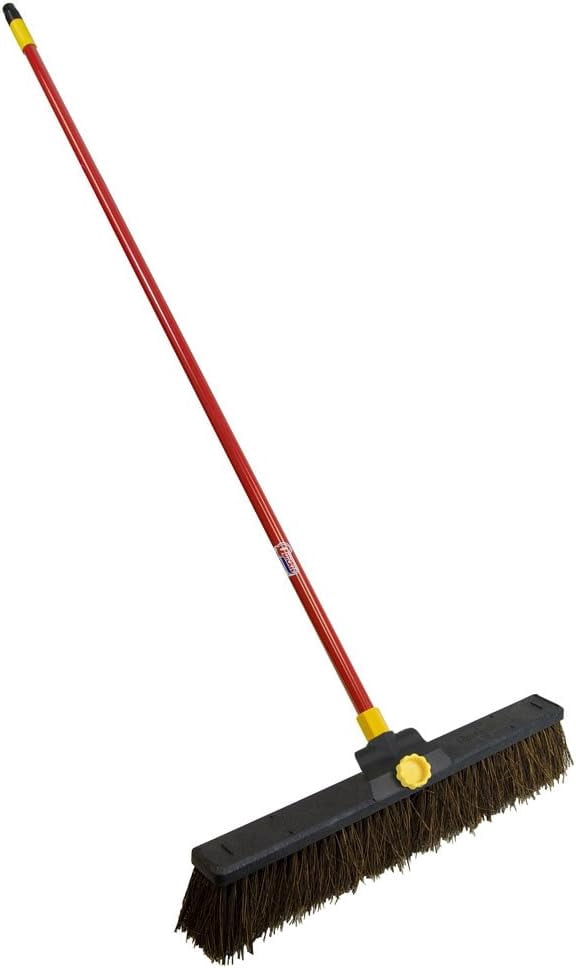 Bulldozer 24-Inch Rough Surface Palmyra Push Broom (00636), 1-Pack, Red ...