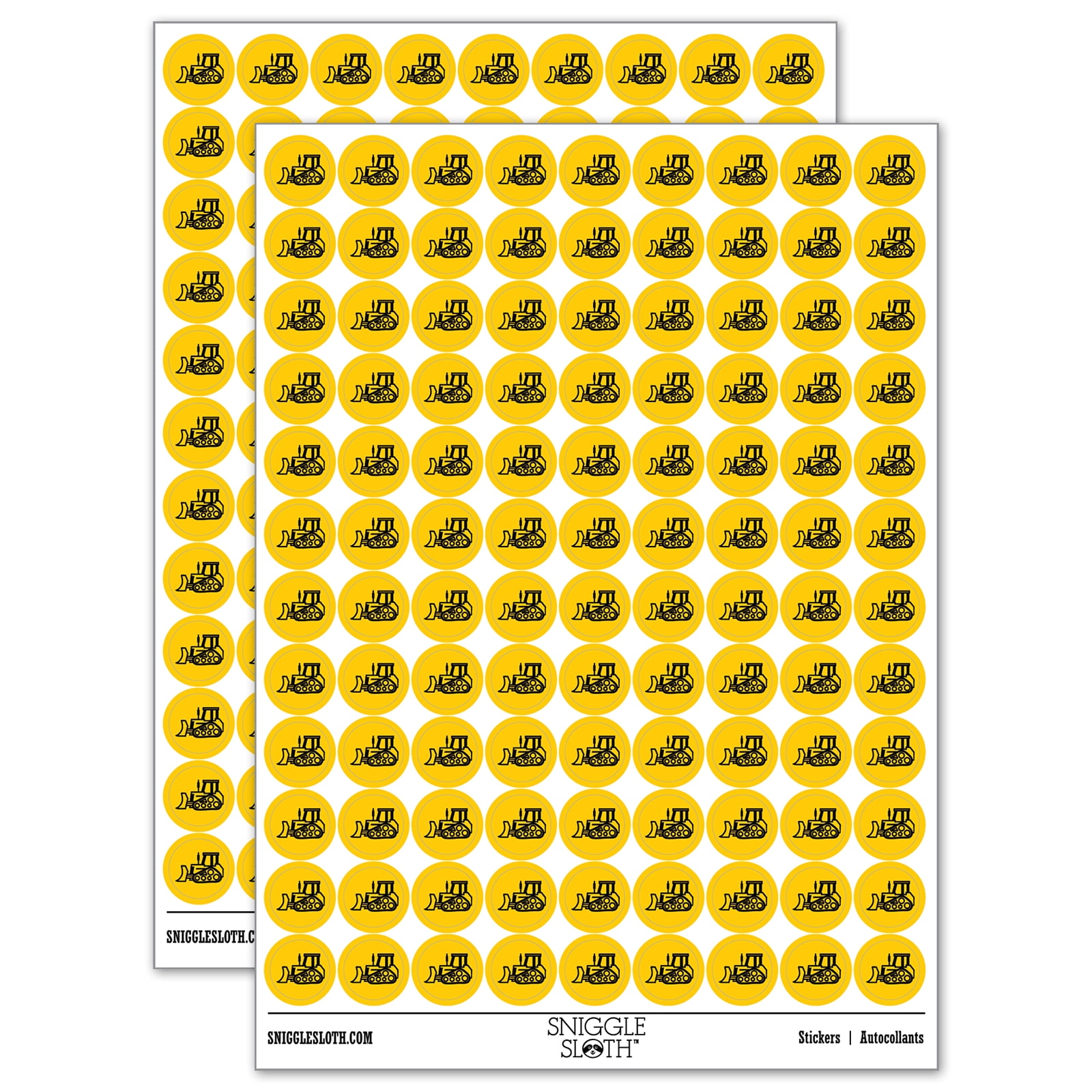 Bulldozer Dozer Construction Vehicle 200+ Round Stickers - Yellow ...