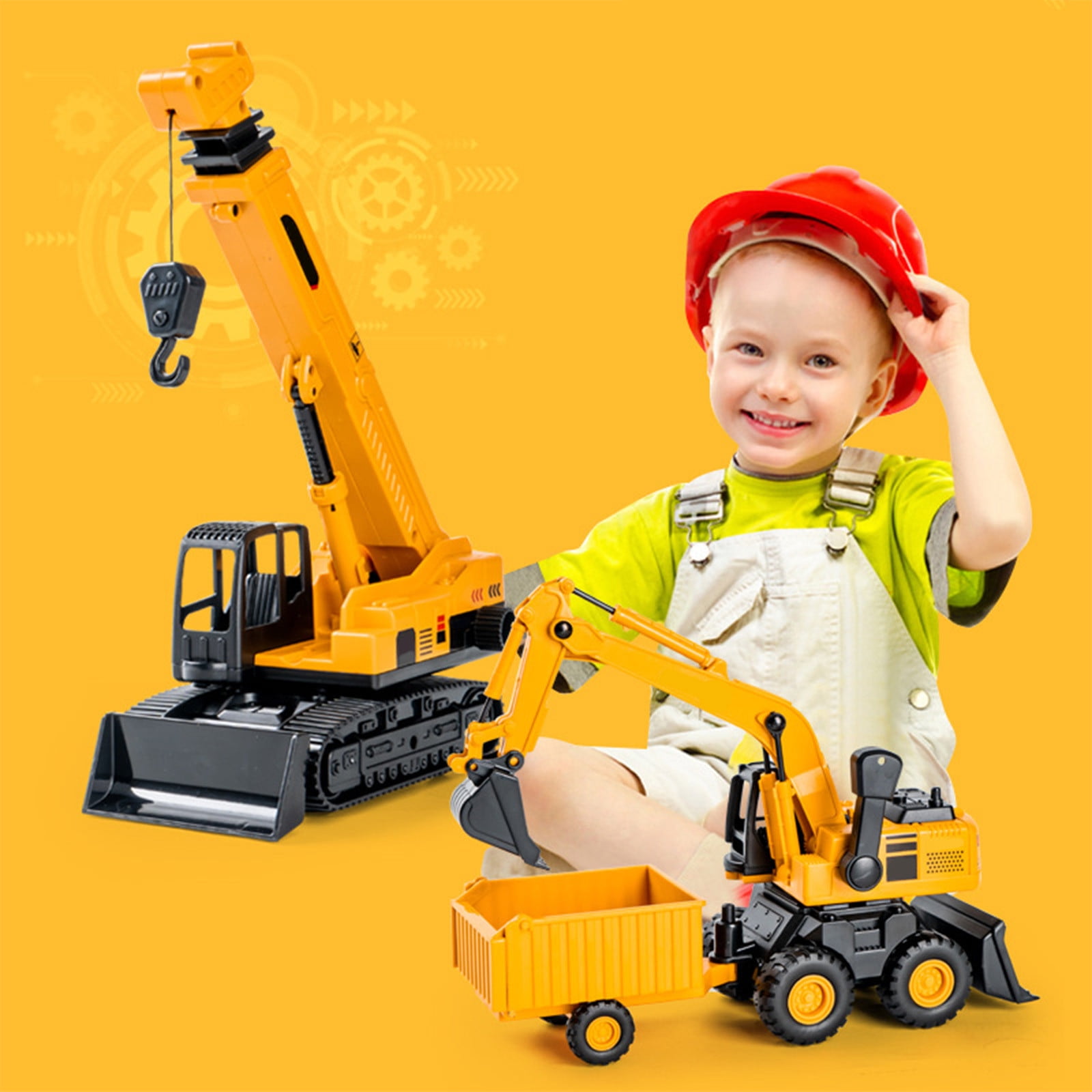 Bulldozer Excavator Car Model Toys for 4 Year Old Boys, Metal Rolling ...