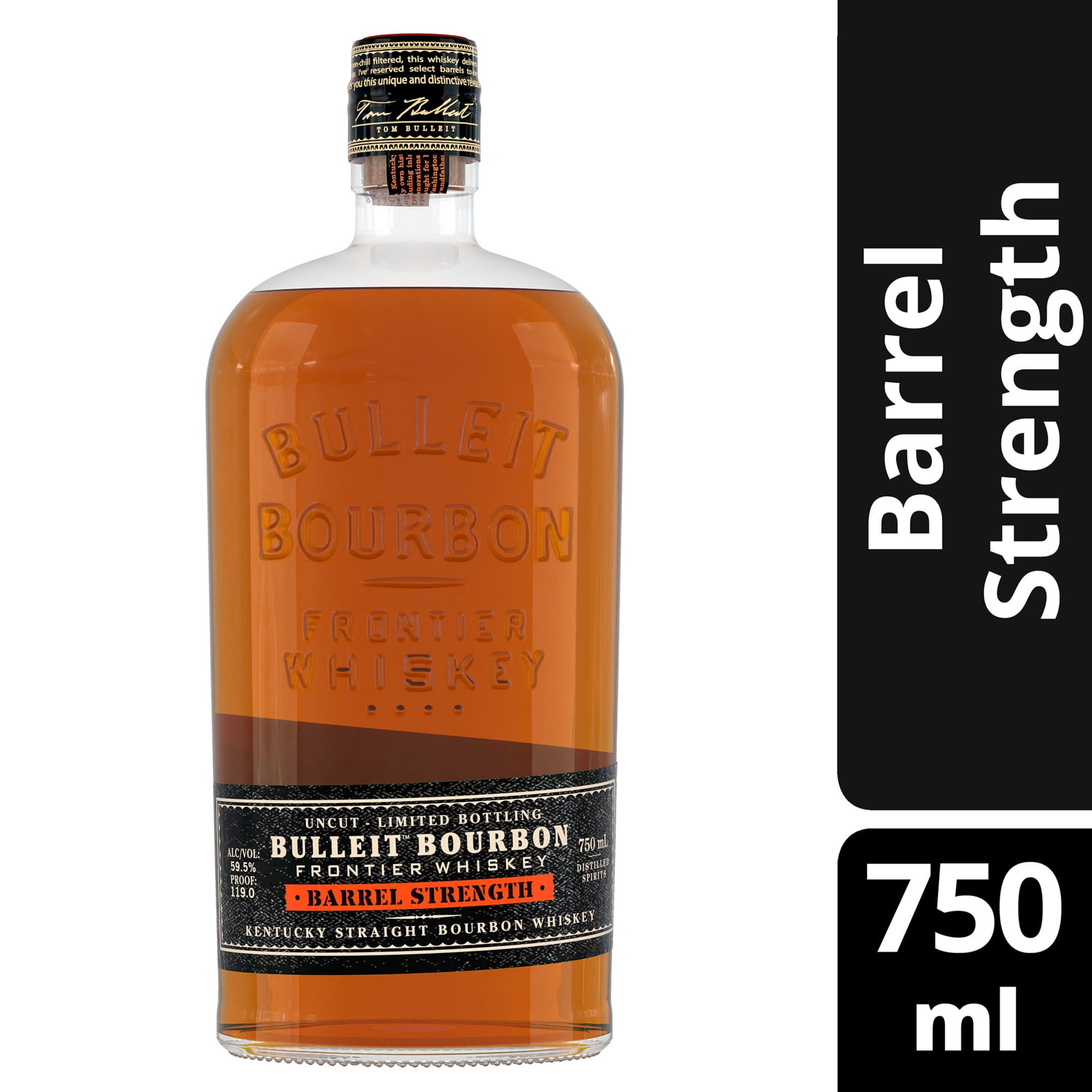 Bulleit Bourbon Barrel Strength Kentucky Straight Bourbon Whiskey, 750 ...