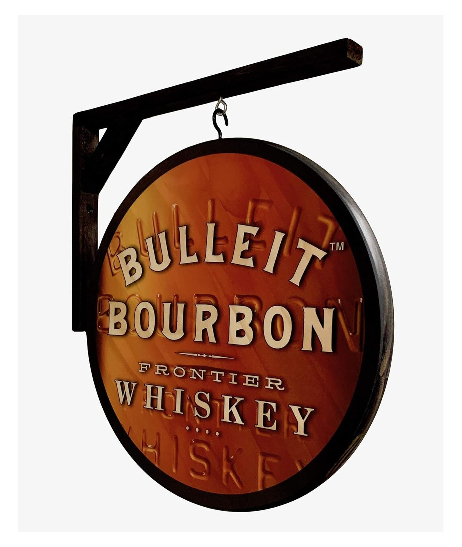 Bulleit Bourbon Whiskey Sign - 15 Inch Wooden Pub Bar Decor - Wall ...