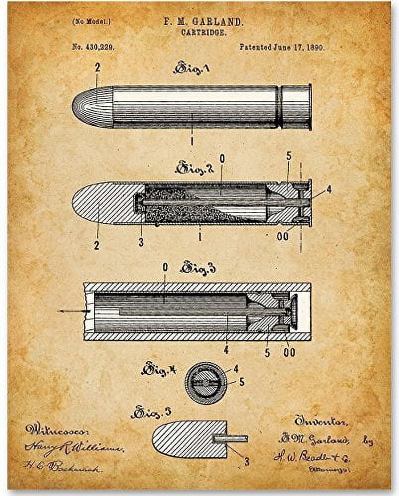 Bullet - 11x14 Unframed Patent Print - Great Gift for Gun Lovers ...