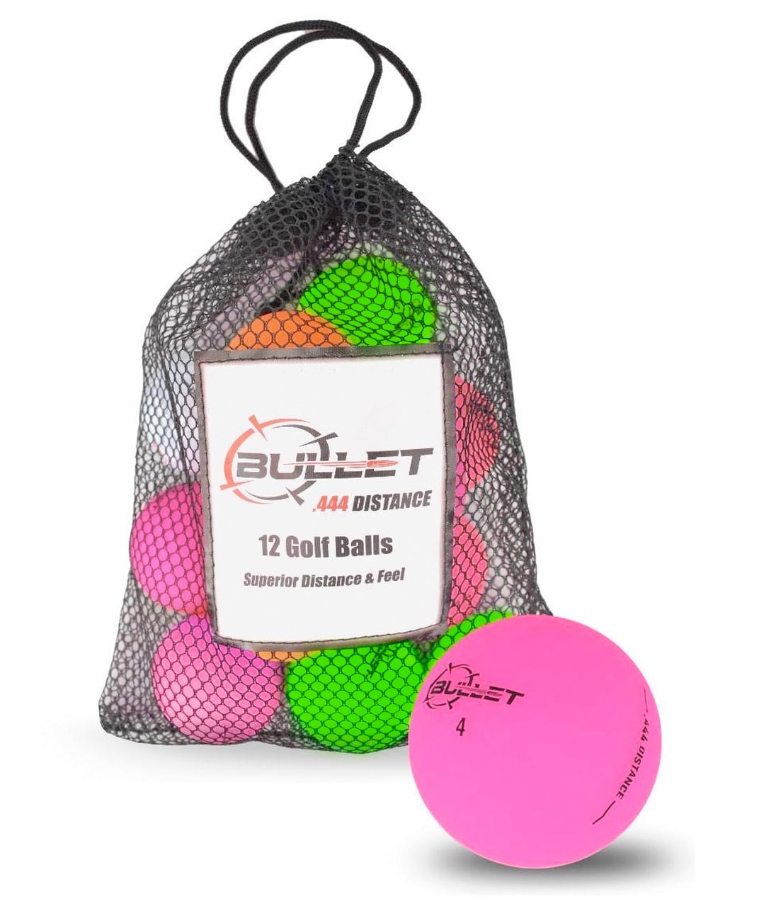 Bullet .444 Distance Colored Golf Balls [12-Ball] Assorted - Walmart.com