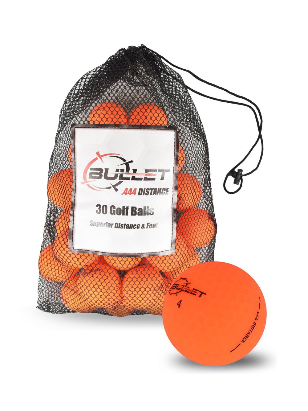 Bullet .444 Distance Matte Colored Golf Balls [30-Ball] Matte Orange ...