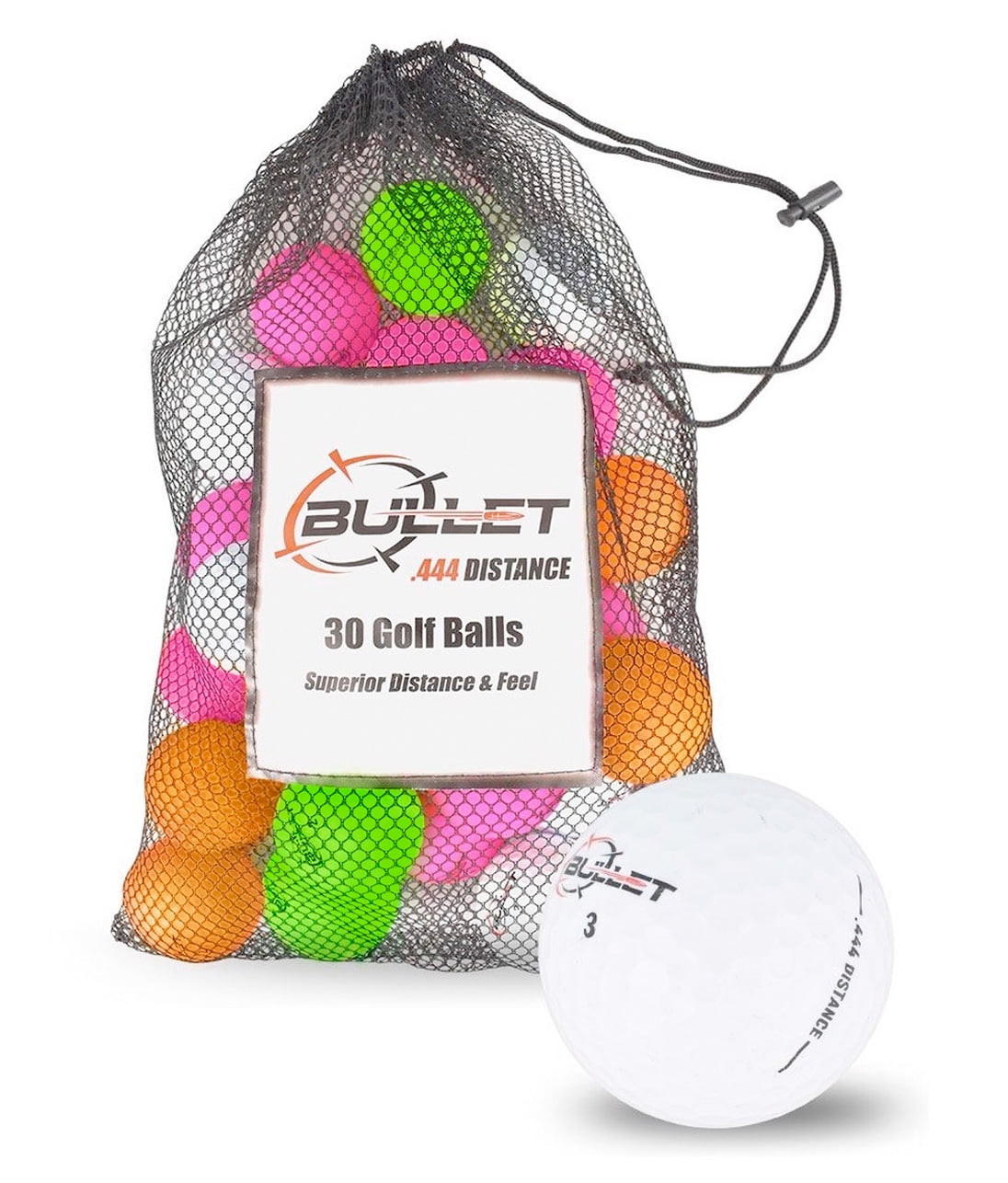 Bullet .444 Distance Matte Colored Golf Balls [30-Ball] - Walmart.com