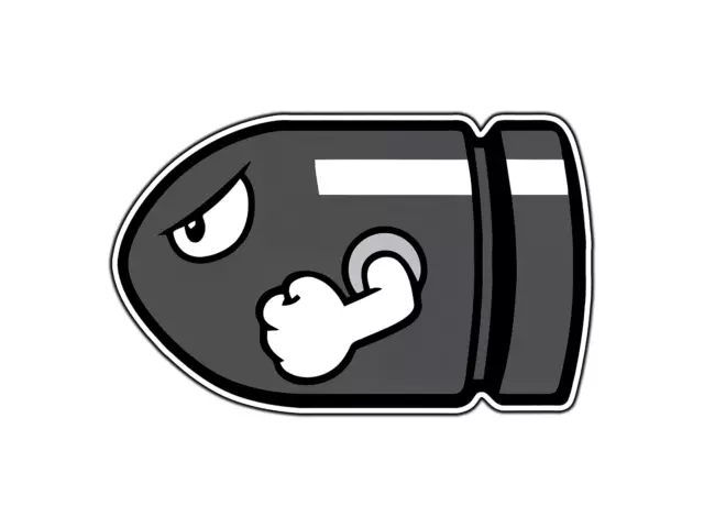 Bullet Bill 2D Waterproof Sticker Phone Decal Water Bottle Stickers Car ...