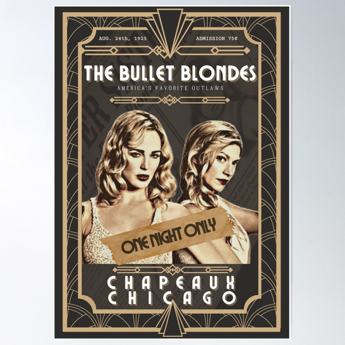 Bullet Blondes - Art Deco Poster Wall Art, Modern Wall Decor For Living ...