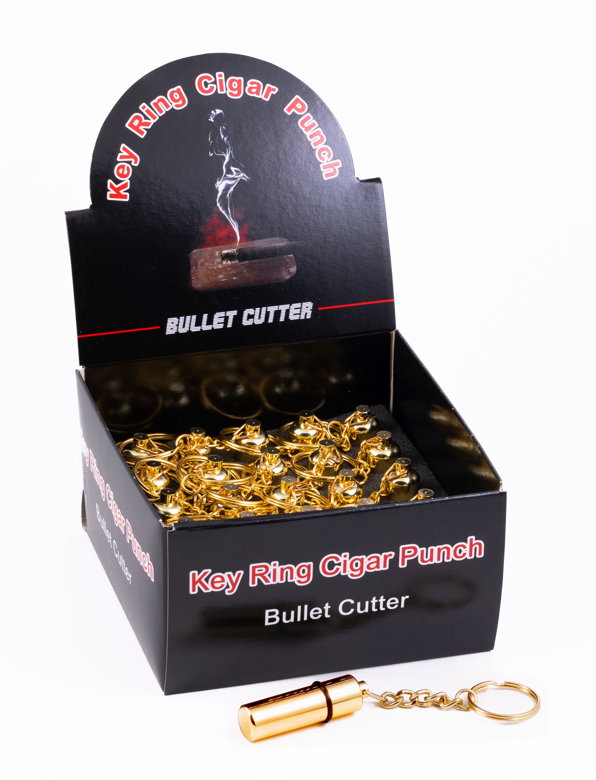 Bullet Cigar Punch Cutter Keychain - Display Box of 25 - Gold - Walmart.com