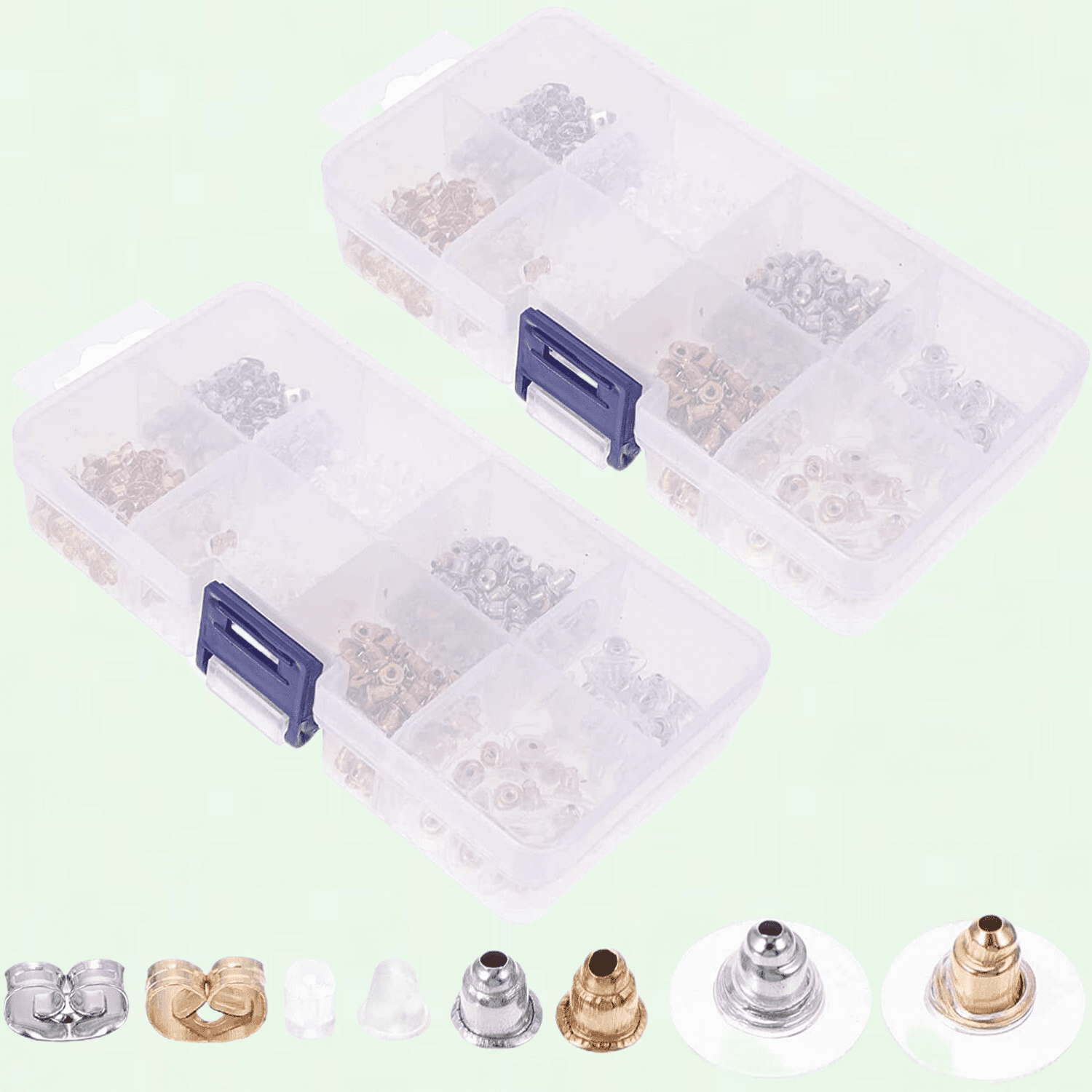 Bullet Clutch Earring Backs Set of 2 Boxes, Butterfly Earring Stoppers ...