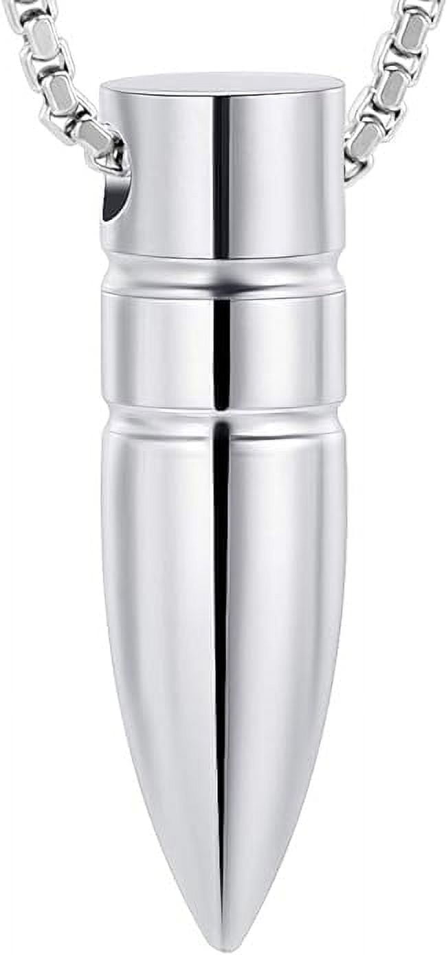 Bullet Cremation Jewelry Urn Pendant Necklace for Ashes Memorial Ash ...