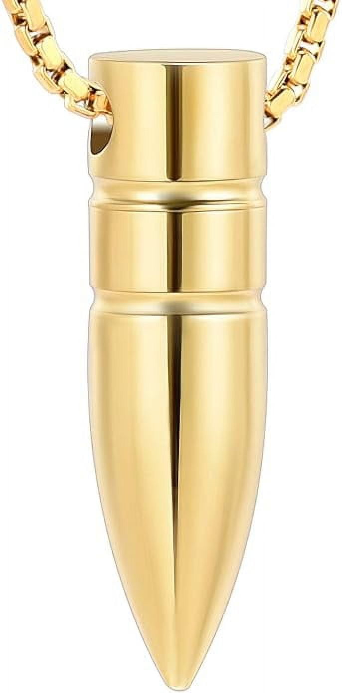 Bullet Cremation Jewelry Urn Pendant Necklace for Ashes Memorial Ash ...